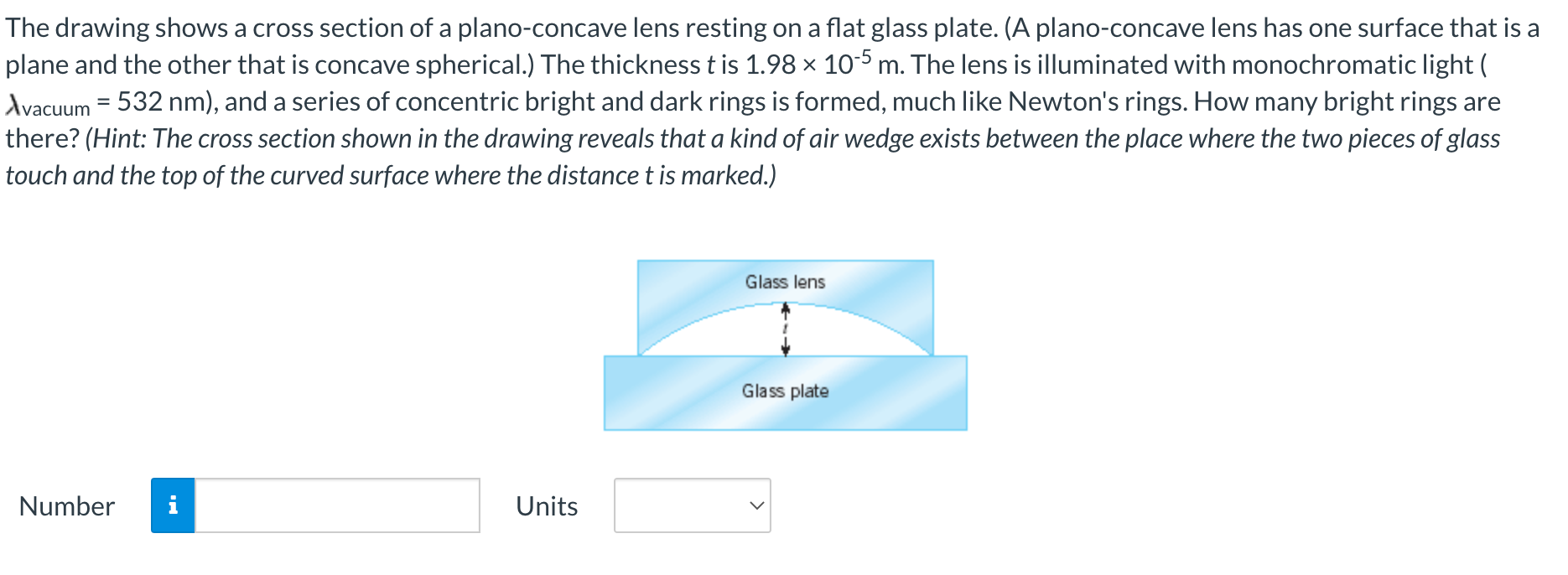 Solved The drawing shows a cross section of a plano-concave | Chegg.com