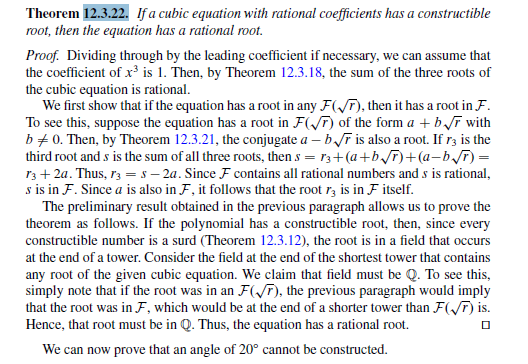 Theorem 12.3.22. Ifa cubic equation with rational | Chegg.com