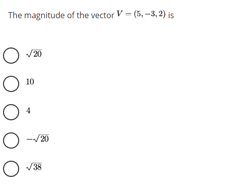 Solved The magnitude of ﻿the vector | Chegg.com