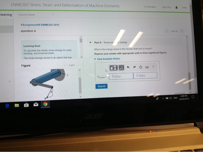 Solved ENME202 Stress, Strain and Deformation of Machine | Chegg.com
