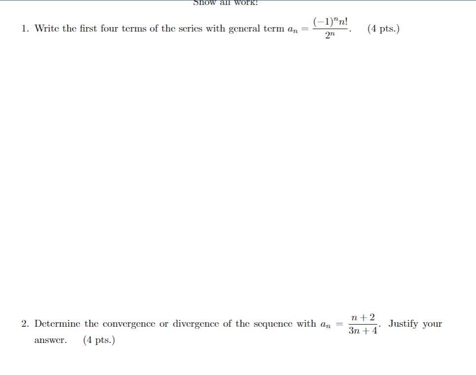 Solved 1. Write the first four terms of the series with | Chegg.com Solved 1. Write the first four terms of the series with | Chegg.com