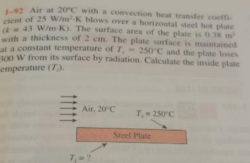 Solved I-92 Air at 20∘C with a convection heat transfer | Chegg.com