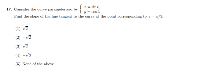 Solved Consider the curve parameterized by x = sin t, y = | Chegg.com