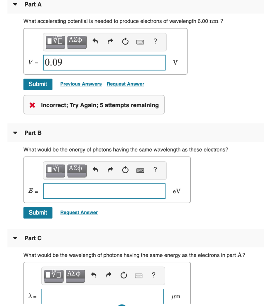 Solved Part A What accelerating potential is needed to | Chegg.com