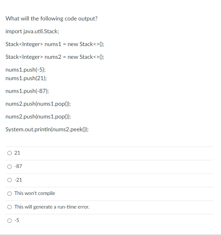 Solved What will the following code output? import | Chegg.com