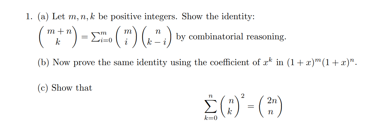 Solved (a) Let m,n,k be positive integers. Show the | Chegg.com