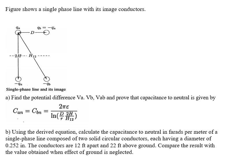 Solved Figure Shows A Single Phase Line With Its Image