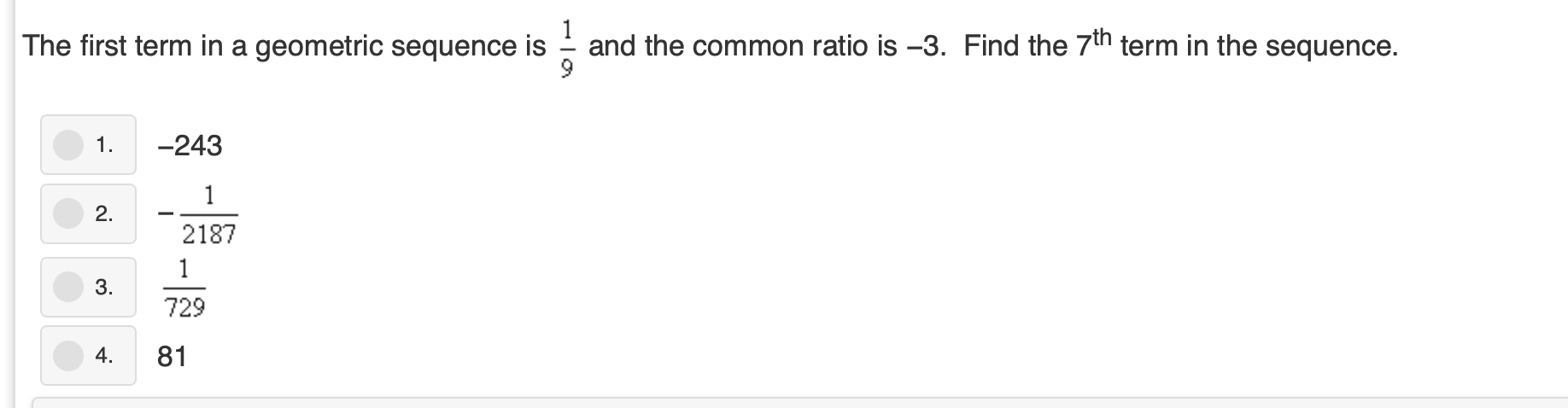 Solved What is the nth term of the sequence –1,3,7,11,... ? | Chegg.com