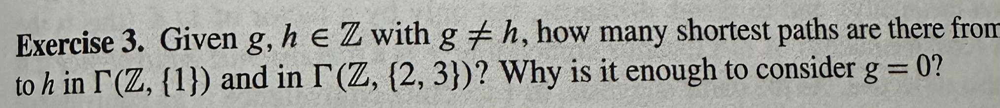 Solved Exercise 3. ﻿Given g,hinZ with g≠h, ﻿how many | Chegg.com