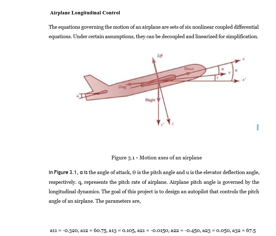 Airplane Longitudinal Control The equations governing | Chegg.com