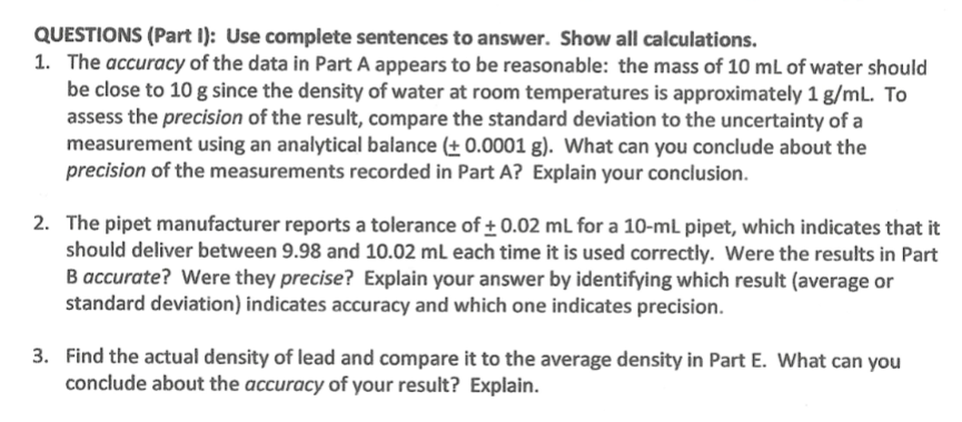 Solved A. Mass of water [10-mL pipet (using AB)] (g) C. Mass | Chegg.com