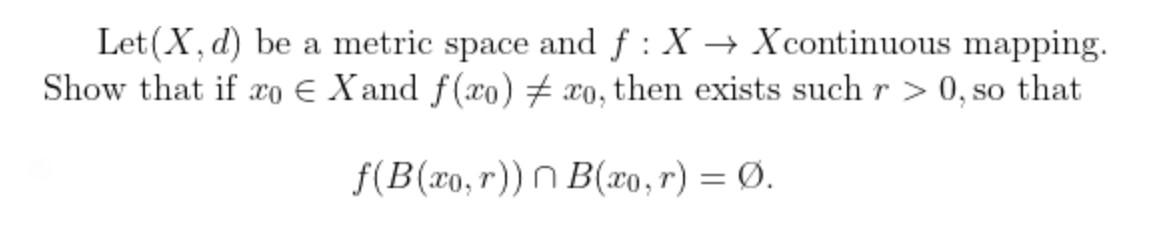 Solved Let (X,d) be a metric space and f:X→X continuous | Chegg.com