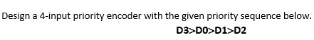Solved Design a 4-input priority encoder with the given | Chegg.com