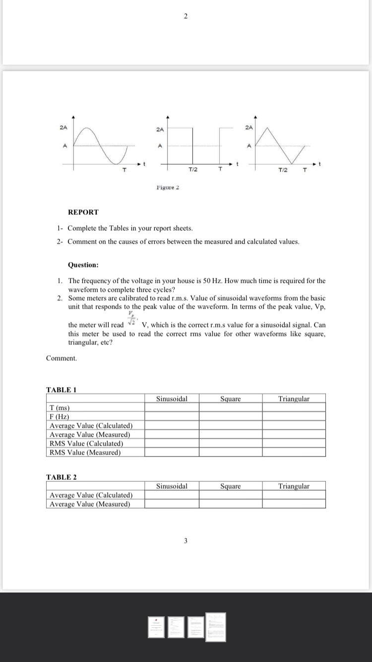 Solved OBJECTIVE 1) To measure the average and root mean | Chegg.com