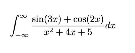 Solved sin(3x) + cos(2x) dx x2 + 4x + 5 singkat co s 30) | Chegg.com