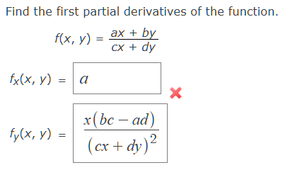 Solved Find the first partial derivatives of the function. | Chegg.com