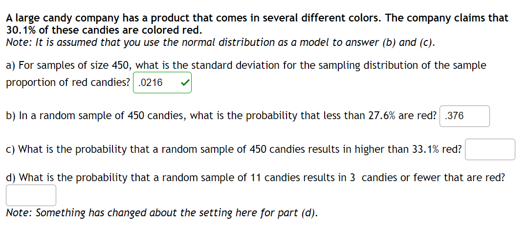 Solved A large candy company has a product that comes in | Chegg.com