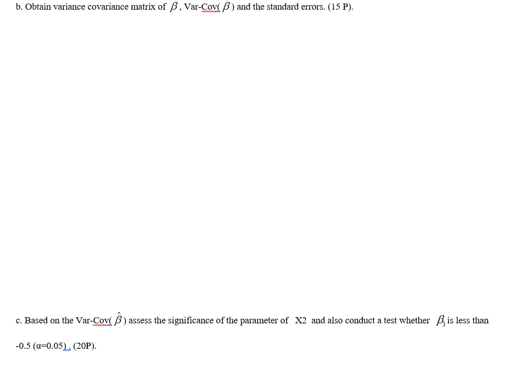 Solved 1. Suppose that you have the following model and data | Chegg.com