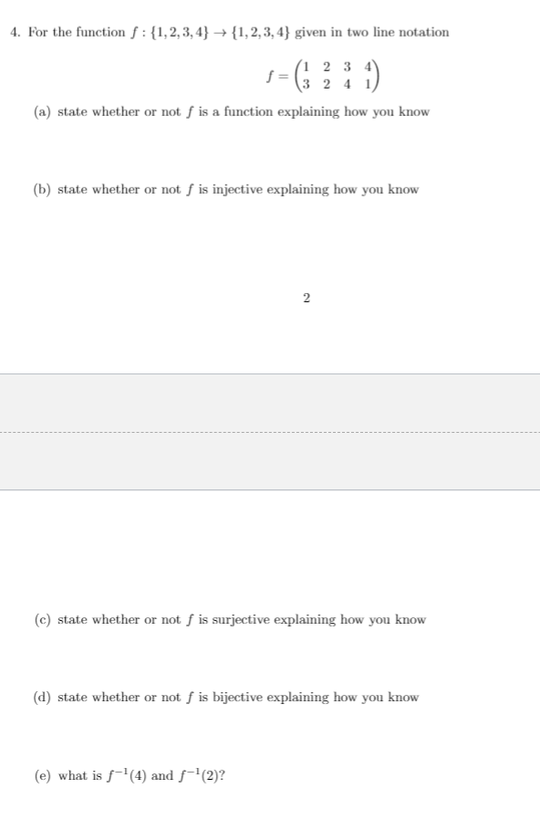 Solved 4. For the function f = {1,2,3,4} + {1,2,3,4} given | Chegg.com