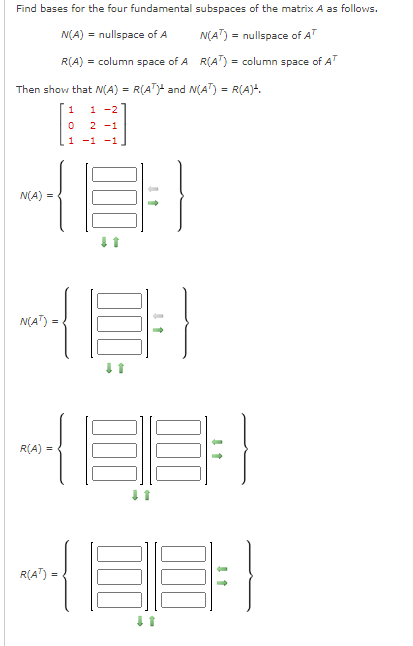 Solved Find bases for the four fundamental subspaces of the | Chegg.com