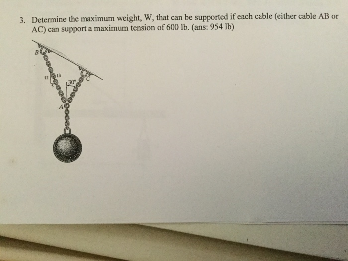 Solved Determine the maximum weight, W, that can be | Chegg.com