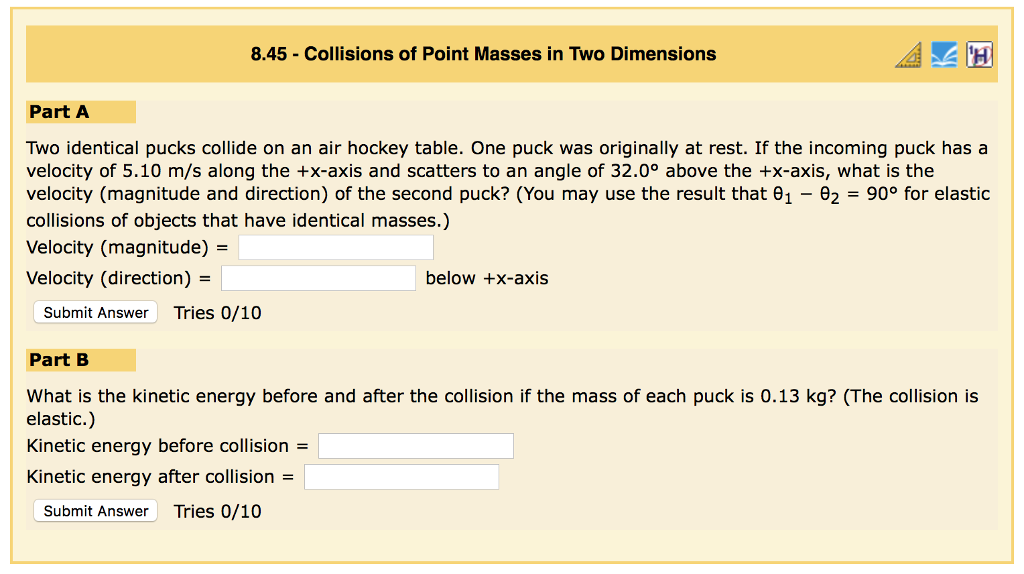 Solved 8.45 -Collisions of Point Masses in Two Dimensions | Chegg.com