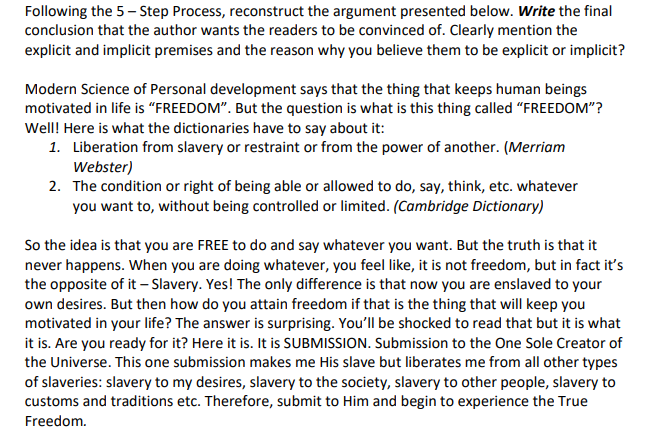 Solved Following the 5-Step Process, reconstruct the | Chegg.com