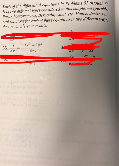 Solved Each of the differential equations in Problems 31 | Chegg.com
