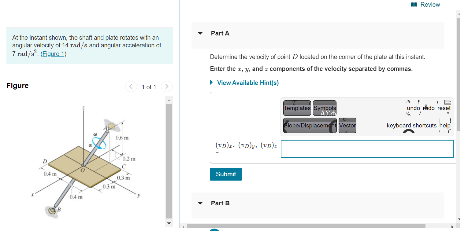 Solved At the instant shown, the shaft and plate rotates | Chegg.com