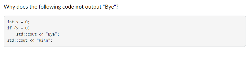 Solved Given the following declarations: int x 7, y 10; | Chegg.com