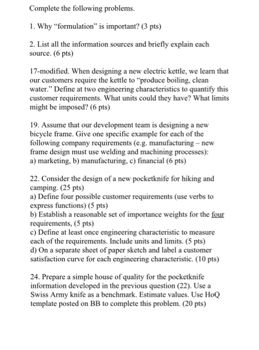 Solved Complete the following problems. Why "formulation" | Chegg.com