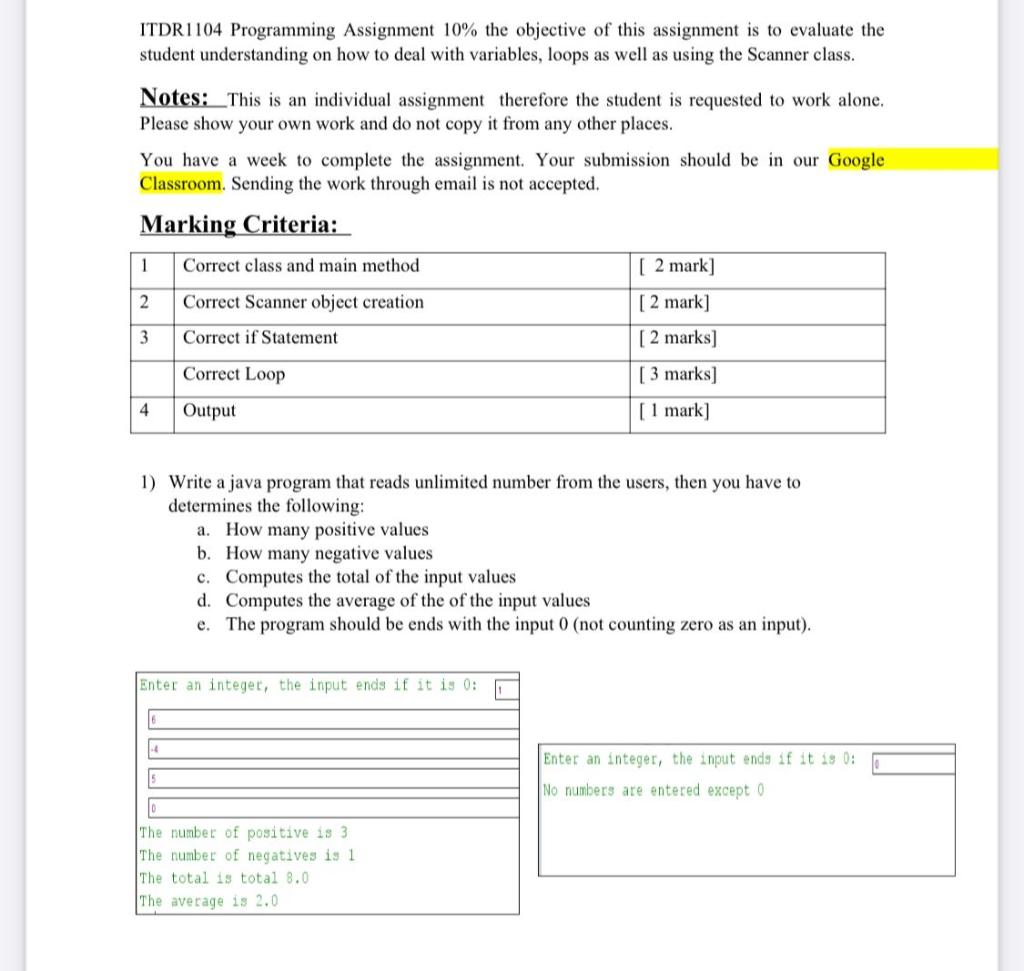 Solved ITDR 1104 Programming Assignment 10% the objective of | Chegg.com