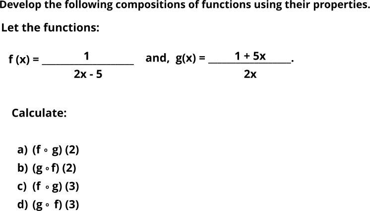 Solved Develop the following compositions of functions using | Chegg.com