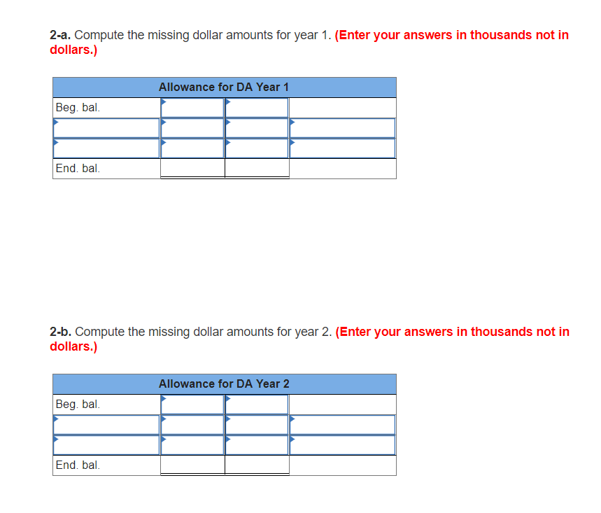 Solved 2-a. Compute the missing dollar amounts for year 1. | Chegg.com
