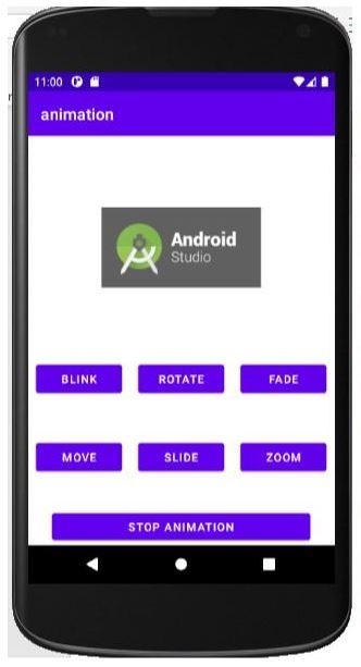 Solved Design an application of animation where the screen | Chegg.com