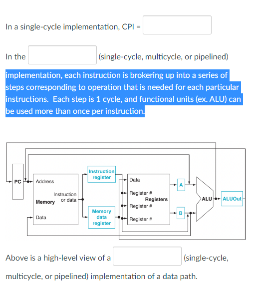 Solved In a single-cycle implementation, CPI= In the | Chegg.com Solved In a single-cycle implementation, CPI= In the | Chegg.com