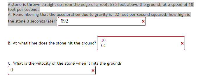 Solved A stone is thrown straight up from the edge of a | Chegg.com