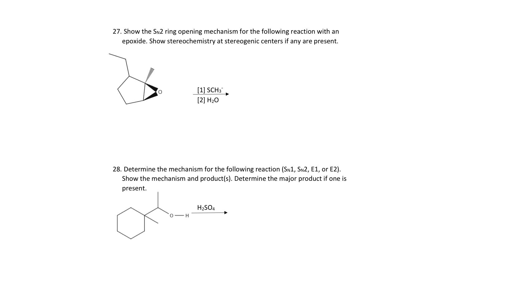 Solved 27. Show the Sn2 ring opening mechanism for the | Chegg.com