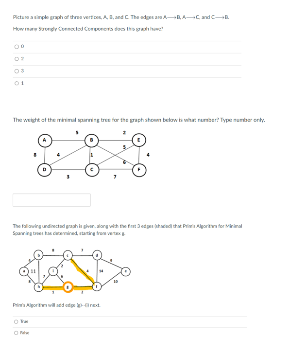 Solved Picture a simple graph of three vertices, A, B, and | Chegg.com