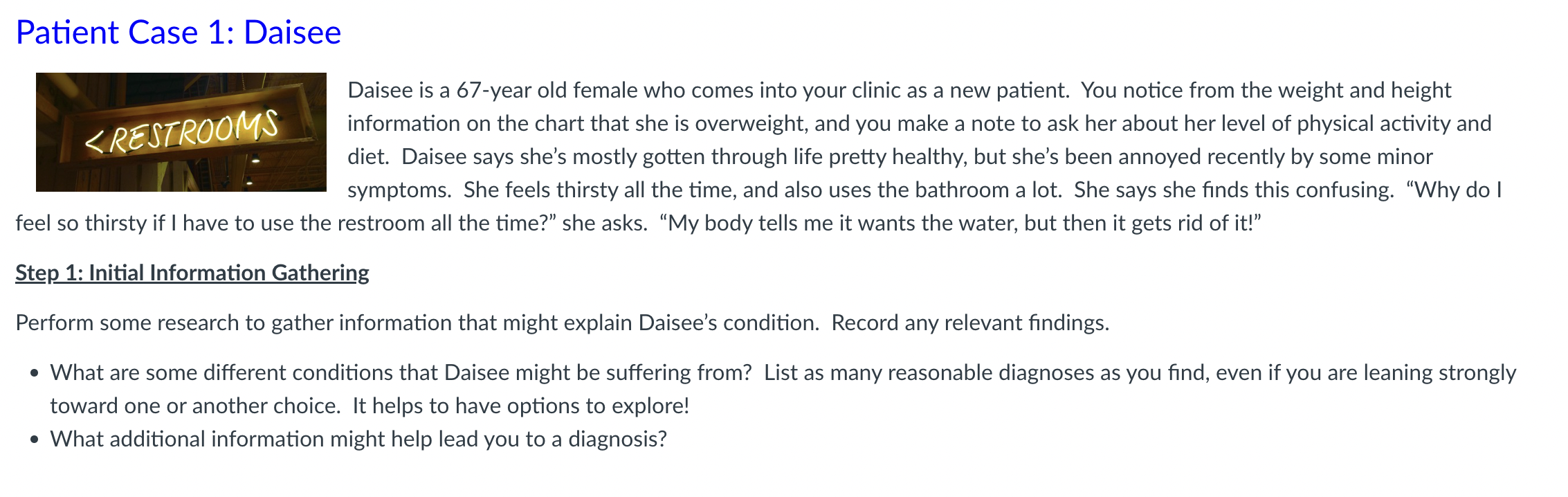 Solved Patient Case 1: Daisee Daisee is a 67-year old female | Chegg.com