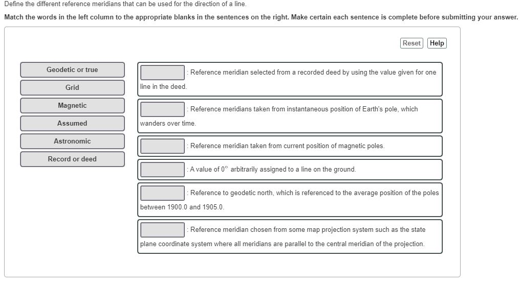 Solved Define the different reference meridians that can be | Chegg.com