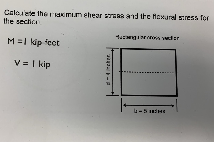 Solved Calculate the maximum shear stress and the flexural | Chegg.com