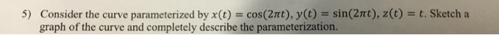 Solved Consider the curve parameterized by x(t) = cos(2π), | Chegg.com