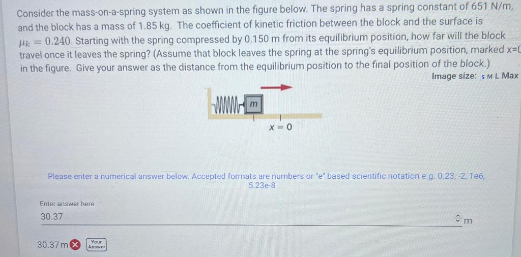 Solved Consider the mass-on-a-spring system as shown in the | Chegg.com