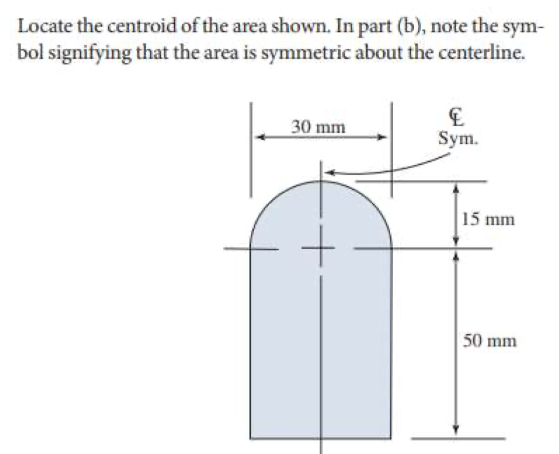 Solved Locate the centroid of the area shown. In part (b), | Chegg.com