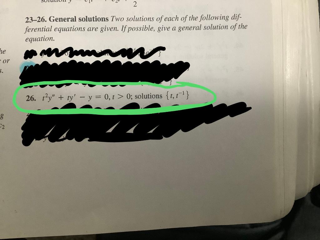Solved 23-26. General solutions Two solutions of each of the | Chegg.com