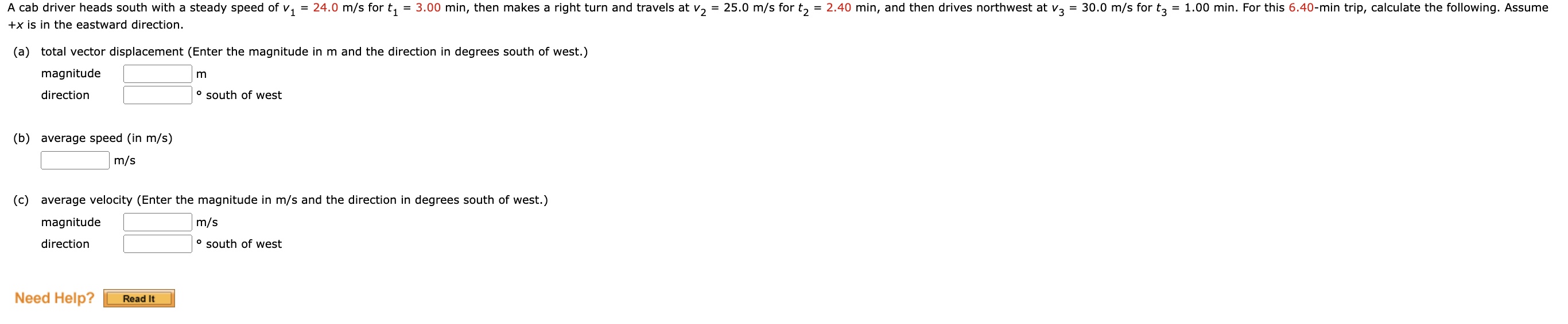 Solved +x is in the eastward direction. (a) total vector | Chegg.com