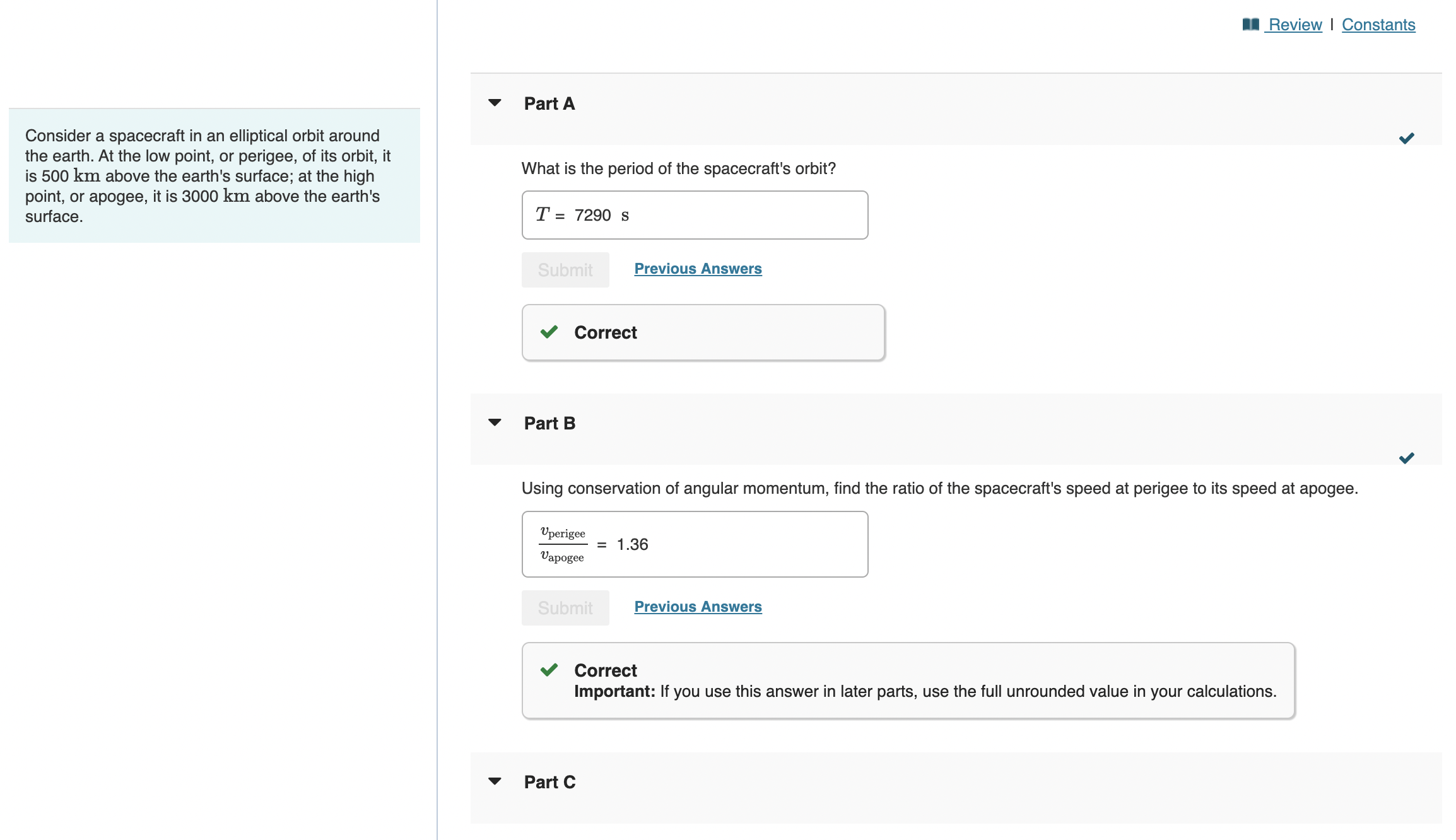 Solved Consider a spacecraft in an elliptical orbit around | Chegg.com