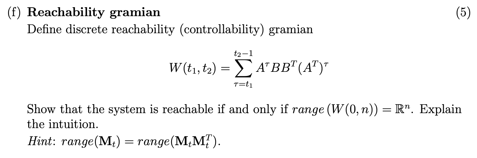 Reachability of Discrete Time Systems In this problem | Chegg.com