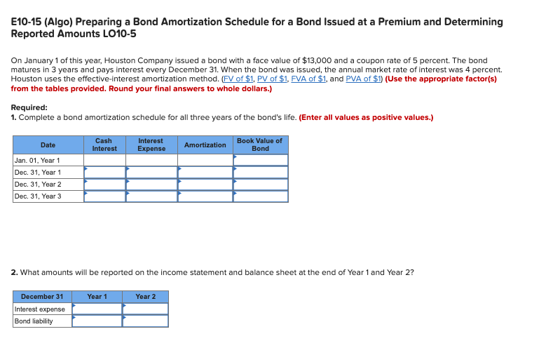 Solved E10-15 (Algo) Preparing a Bond Amortization Schedule | Chegg.com